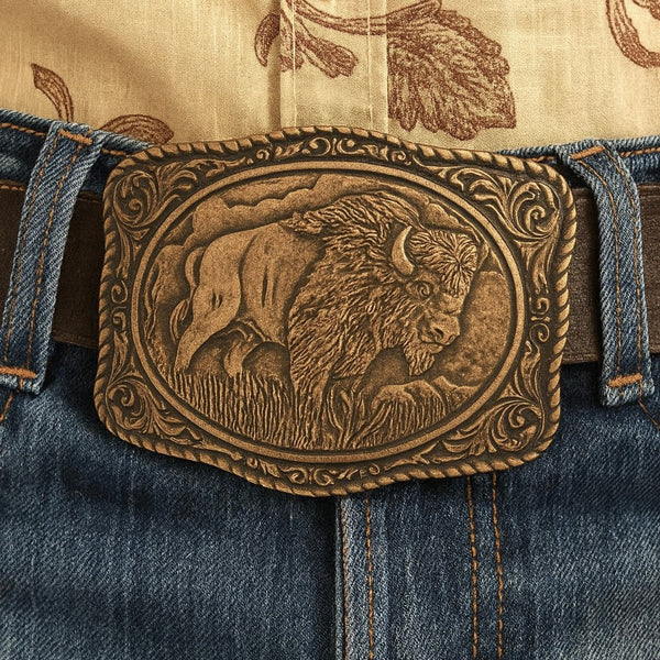 Brass Buffalo Belt Buckle