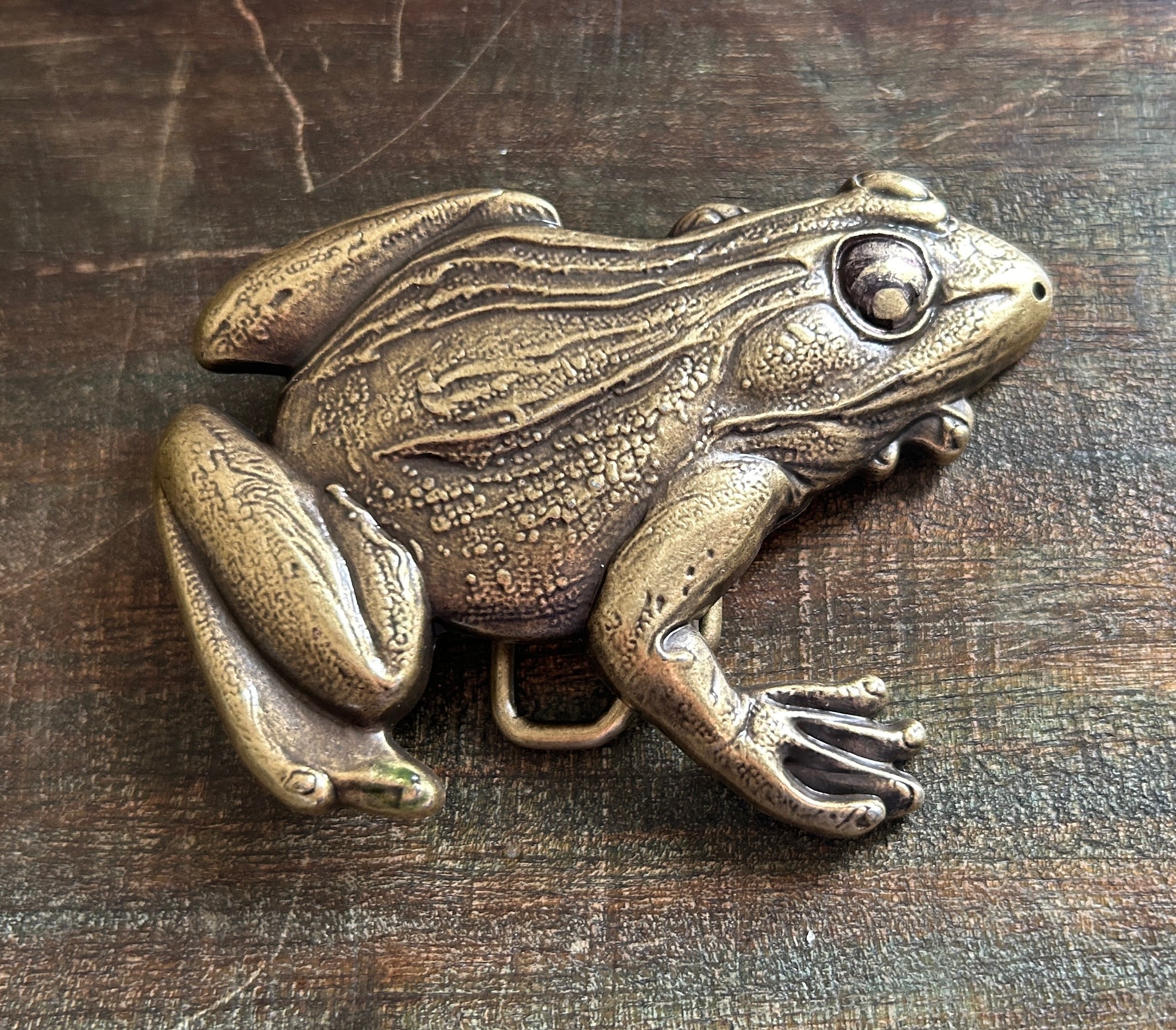 Brass Frog Belt Buckle