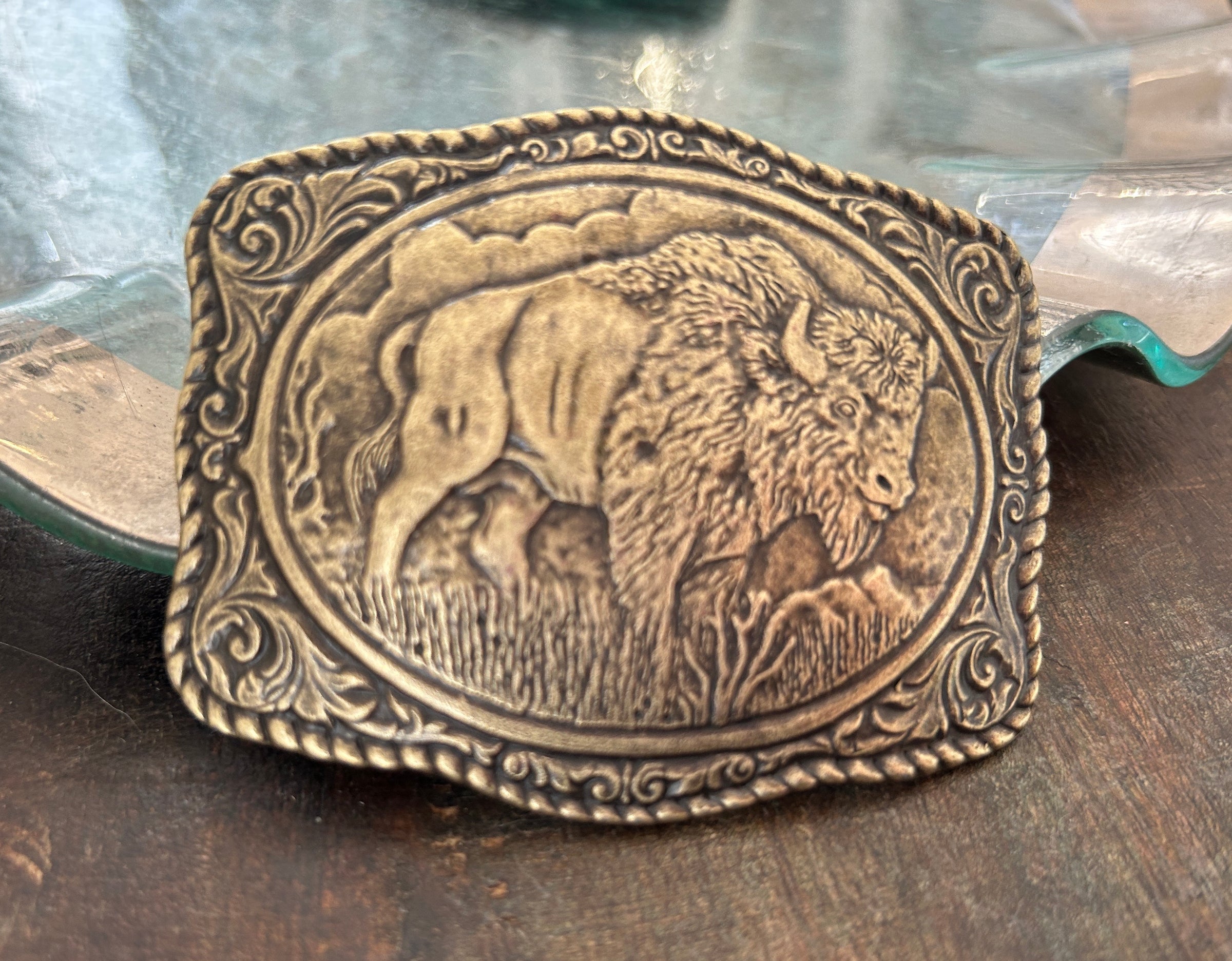 Brass Buffalo Belt Buckle
