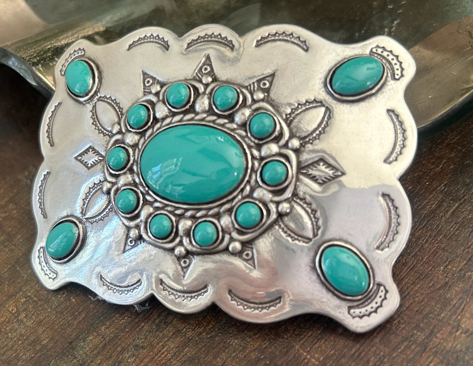 Turquoise Flair Belt Buckle