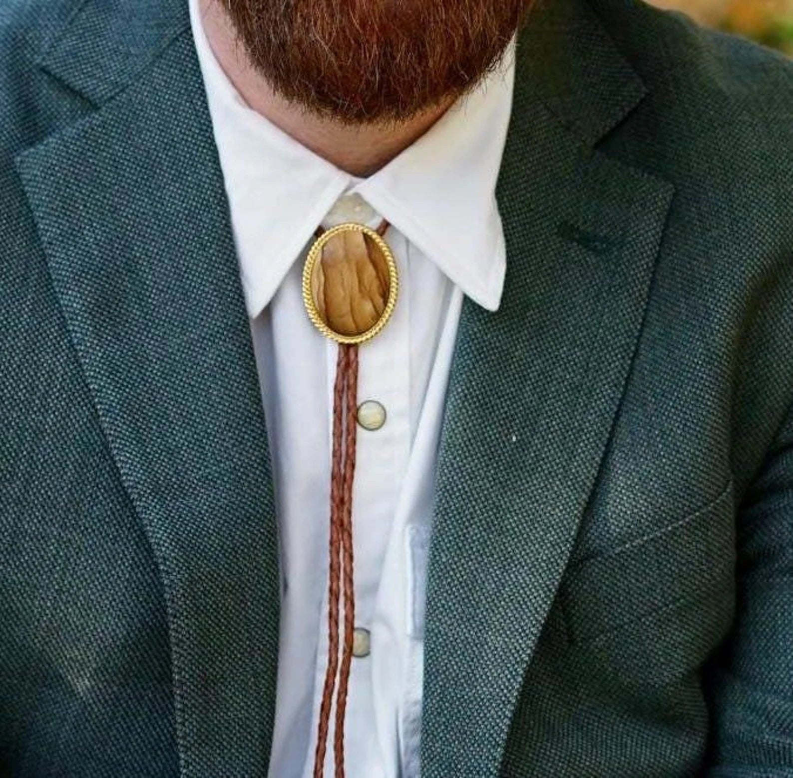 Golden Tigers Eye Bolo Tie